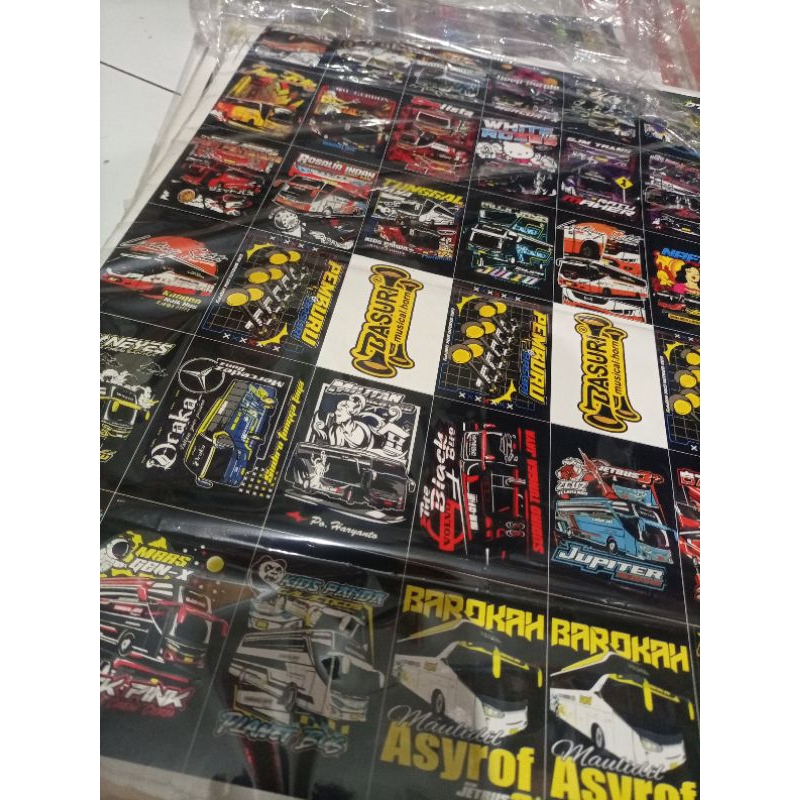 Jual sticker bus basuri 1 lembar isi 36 kotak/sticker viral/sticker bus ...