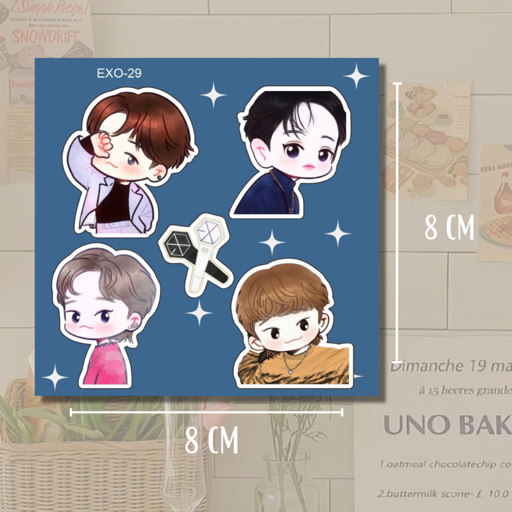 Jual Stiker EXO kartun cute | Stiker Kpop | PART 2 ANTI AIR LUNTUR ...