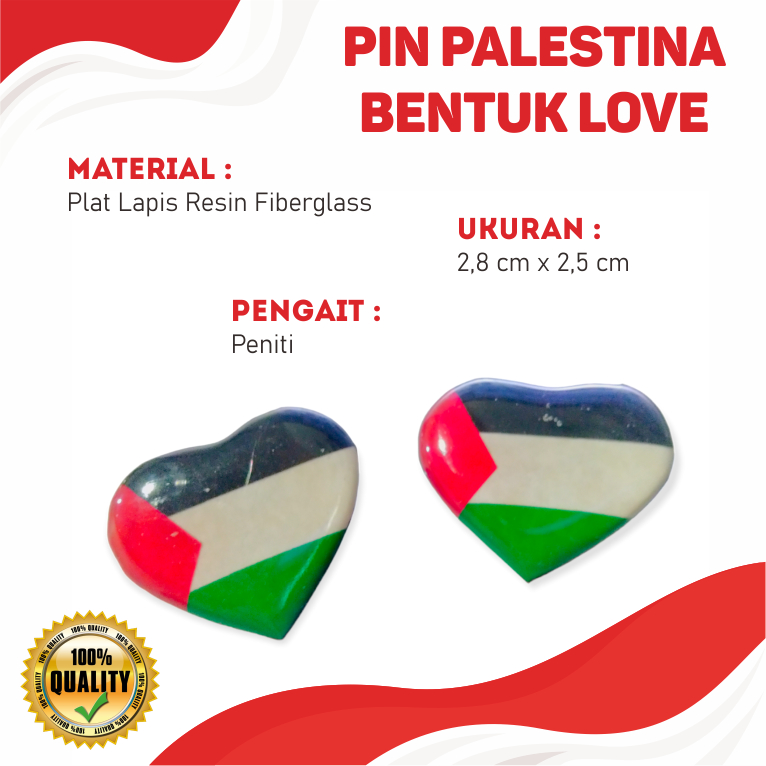 Jual Pin Bendera Palestina Bentuk Love - Ukuran 3 cm | Shopee Indonesia