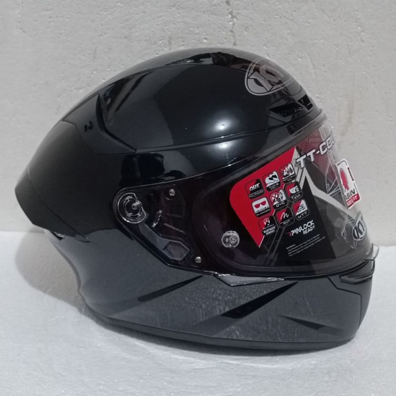 Jual HELM KYT TT COURSE BLACK GLOSSY ORIGINAL | Shopee Indonesia