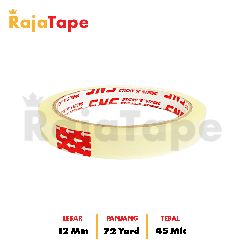 Jual Isolasi / Solatip Bening 12 Mm x 72 Yard x 45 Mic Sticky N Strong (SNS) | Shopee Indonesia