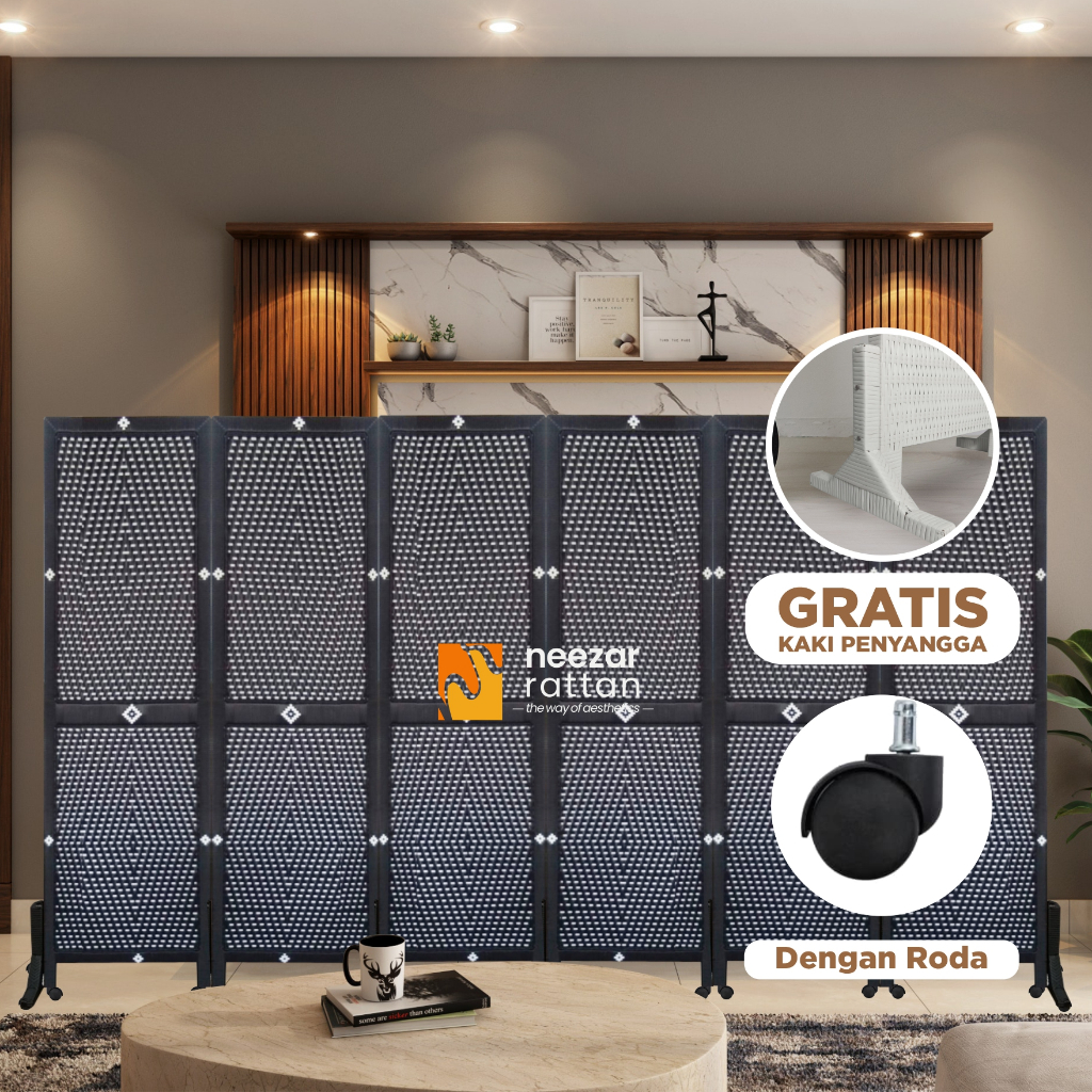 Jual READY STOCK - 6 Pintu Sketsel Rotan No.01 Pembatas penyekat ...
