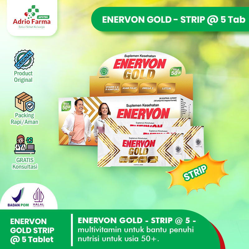 Jual ENERVON - GOLD LANSIA Strip @ 5 Tablet - SUPLEMEN Kesehatan ...