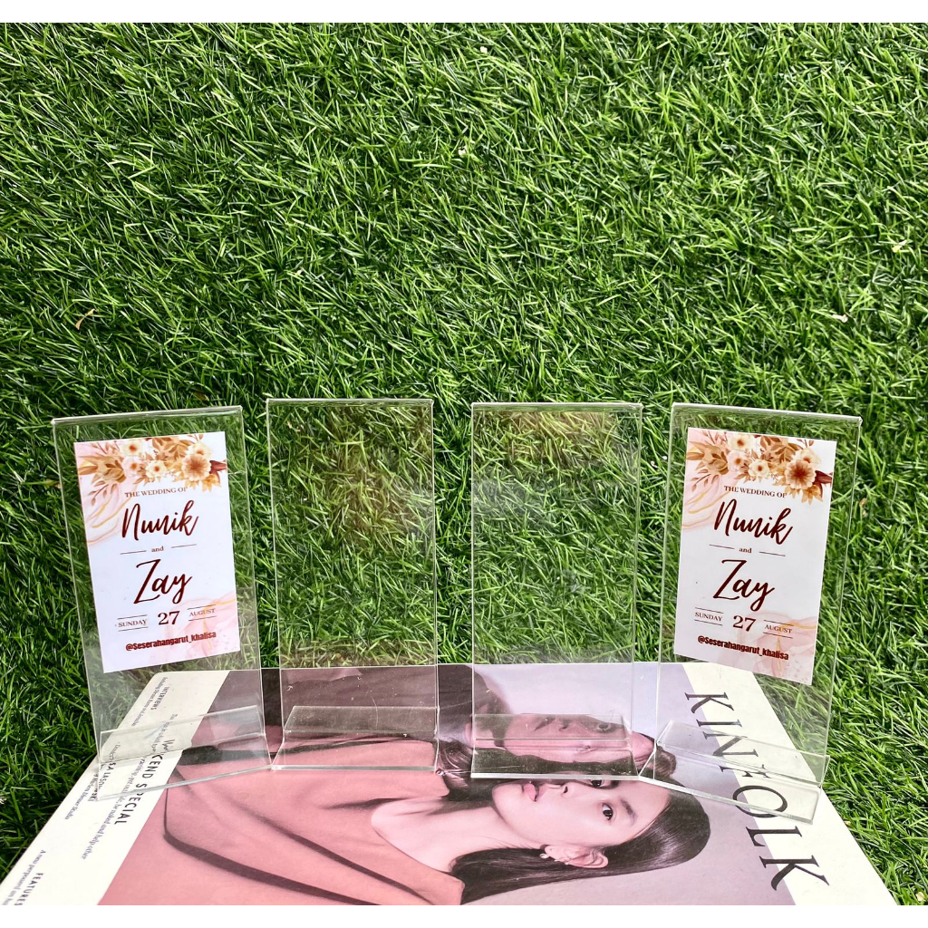 Jual Standing Akrilik/Akrilik No Meja/Akrilik Papan Nama Seserahan/Tent ...