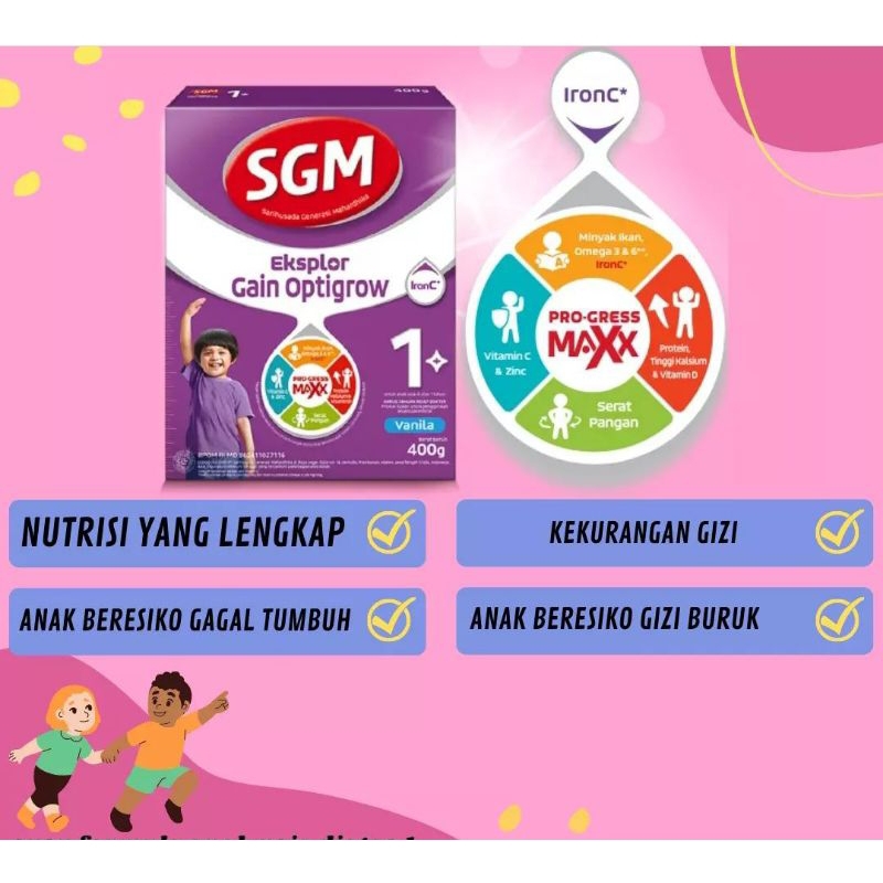 Jual SGM EKSPLOR GAIN OPTIGROW 1+ VANILLA 400GR | Shopee Indonesia