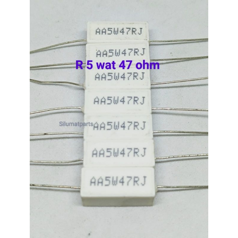 Jual Resistor kapur 5 wat 47 ohm Resistor 5watt 47ohm R 5 w 47 ohm | Shopee Indonesia