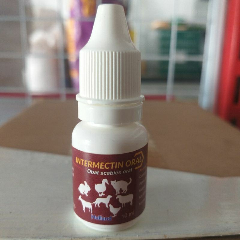 Jual intermectin oral 10ml, obat cacing, scabies langsung minum/tetes ...