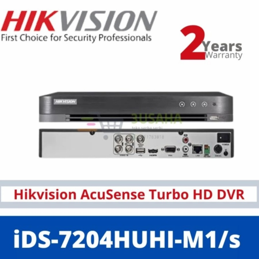 Jual DVR Hikvision 4CH 8MP iDS-7204HUHI-M1/s DVR Acusense Audio ...