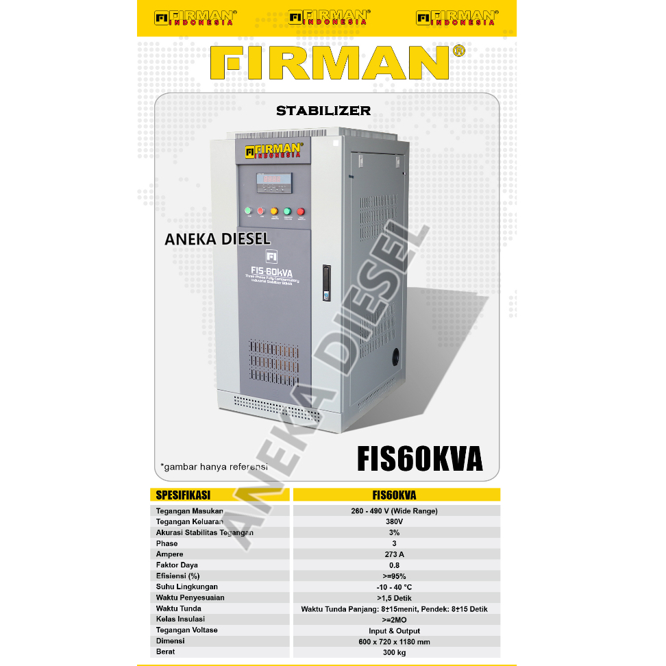 Jual Stabilizer LISTRIK FIS60KVA FIRMAN 3 Phase 60KVA INDUSTRIAL ...