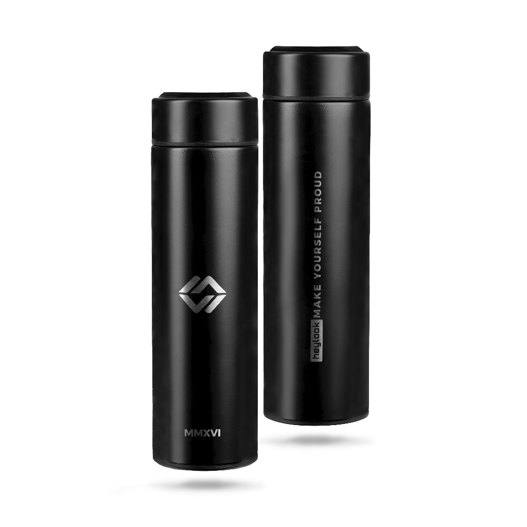 Jual HEYLOOK Official - Tumbler Stainless Steel Botol Minum Hitam Thermos Bottle 500 ml Tempat ...