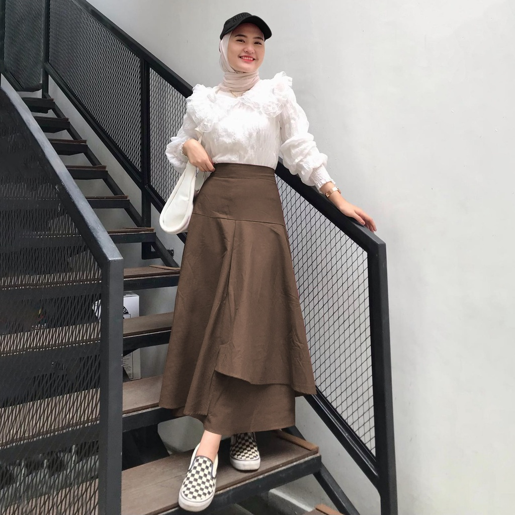 Jual Rok Panjang monalica Milana Susun Mekar ALL SIZE FIT L | Shopee ...