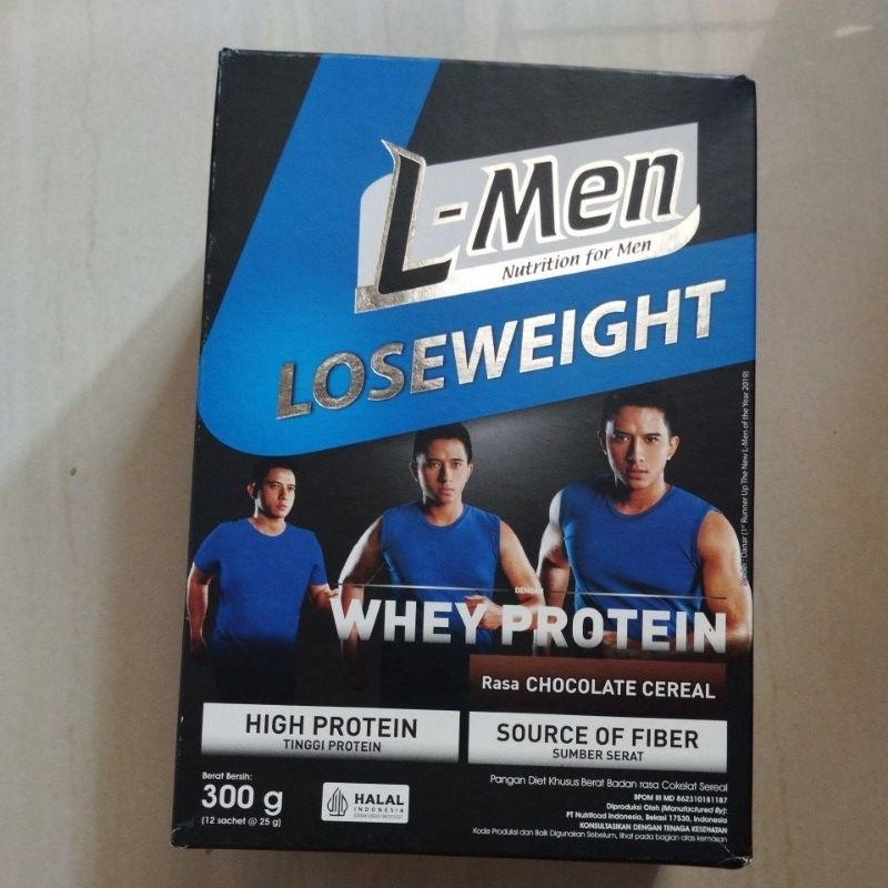 Jual L-Men loseweight whey protein rasa chocolate cereal 300gr isi 12 ...