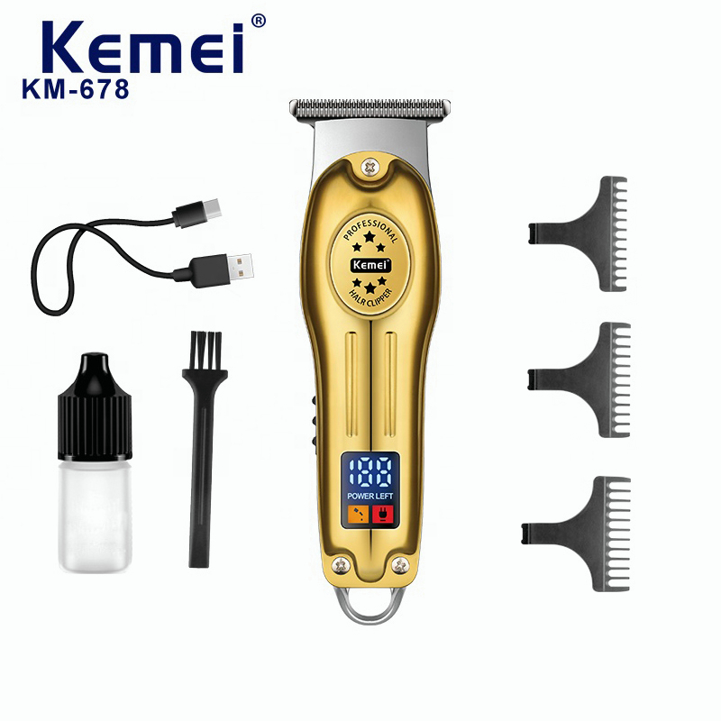 Jual Kemei Km-678 Penjualan Laris Pemotong Rambut Elektrik Profesional Tubuh Logam Pengisi Daya ...