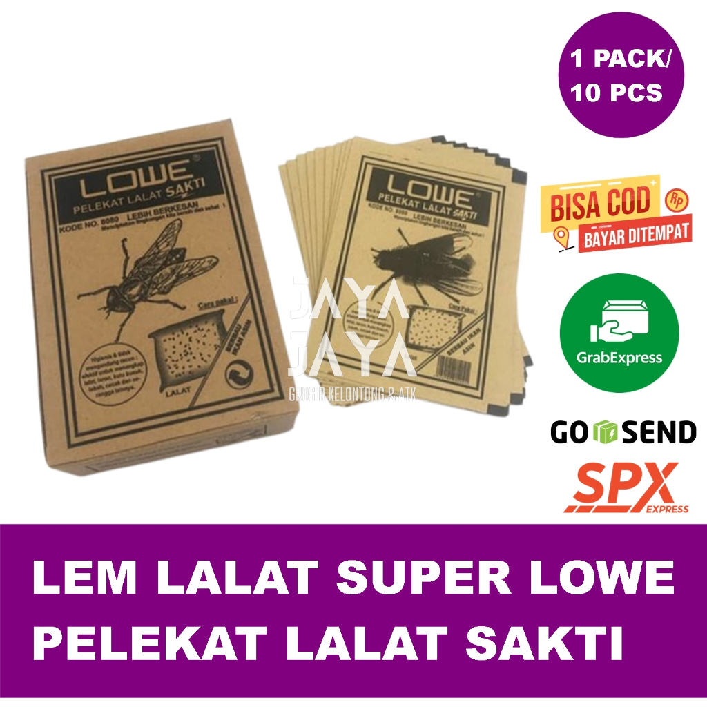 Jual 1 PACK ISI 10 LEMBAR LEM LALAT SUPER LOWE PELEKAT LALAT SAKTI ...