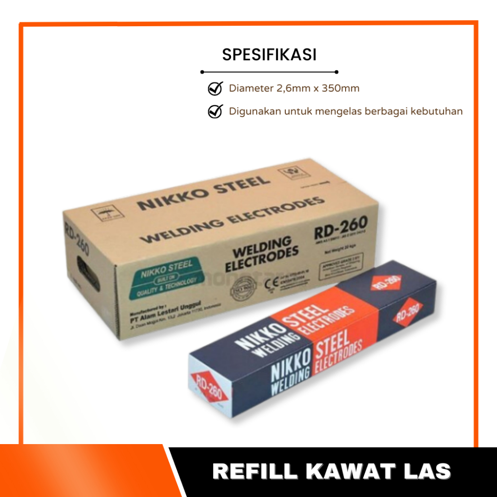 Jual Refill Kawat Las Besi 2mm RD460 NIKKO STEEL Fefil Isi Ulang Kawat ...