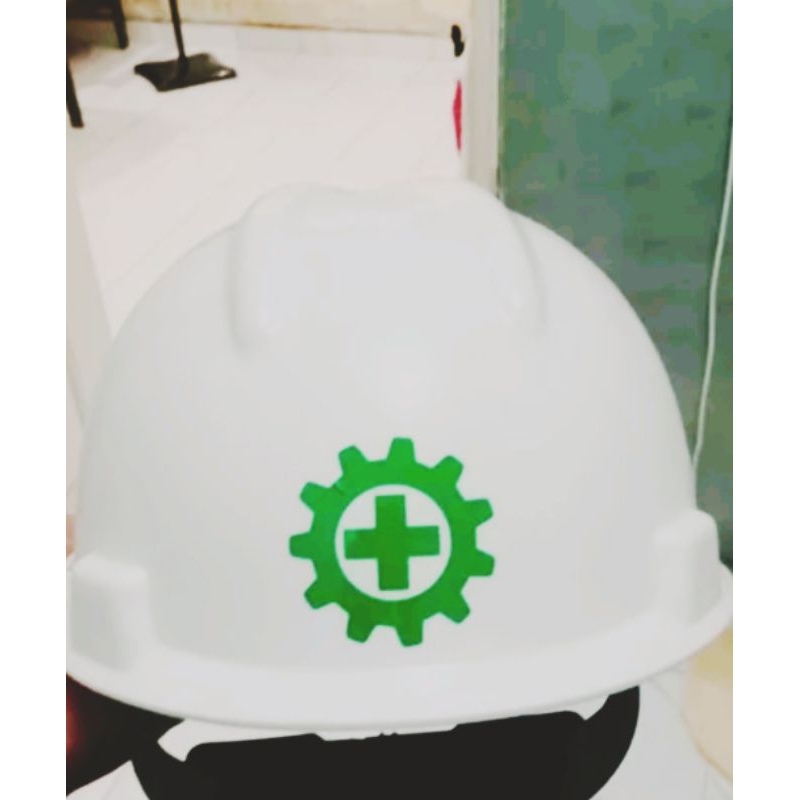Jual sticker cutting logo K3 safety first untuk helm proyek DLL ...