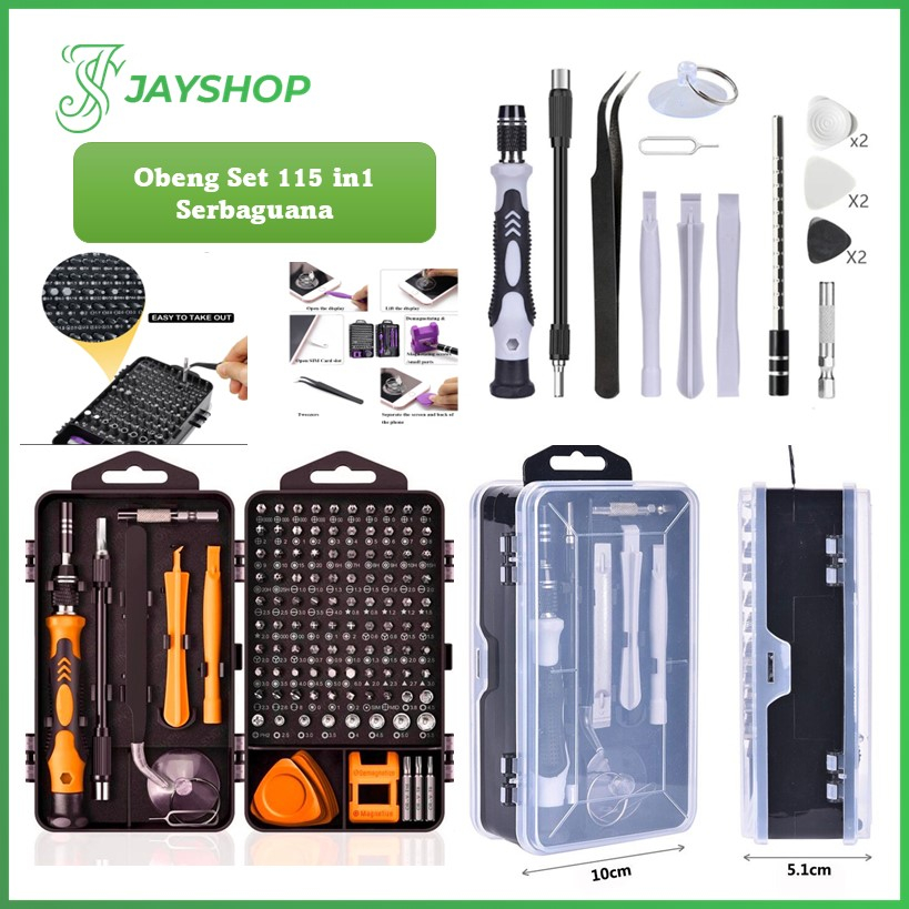 Jual Obeng Full Set 115in1 Alat Mini Reparasi Service Hp Laptop Komputer PC Serbaguna | Shopee ...