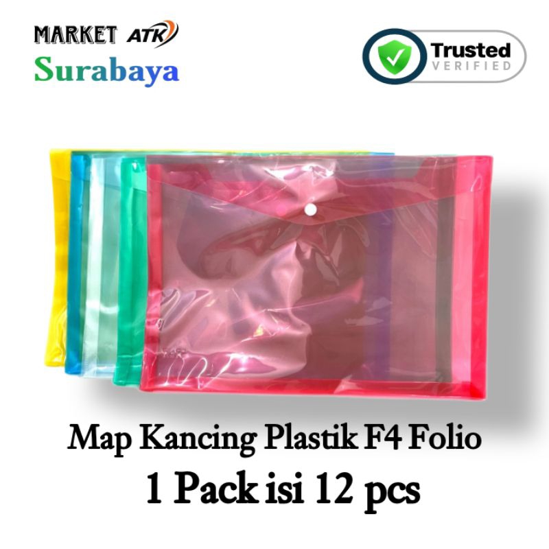 Jual Map Kancing Plastik Folio F4 R&R ( 1 Lusin isi 12 pcs ) | Shopee Indonesia