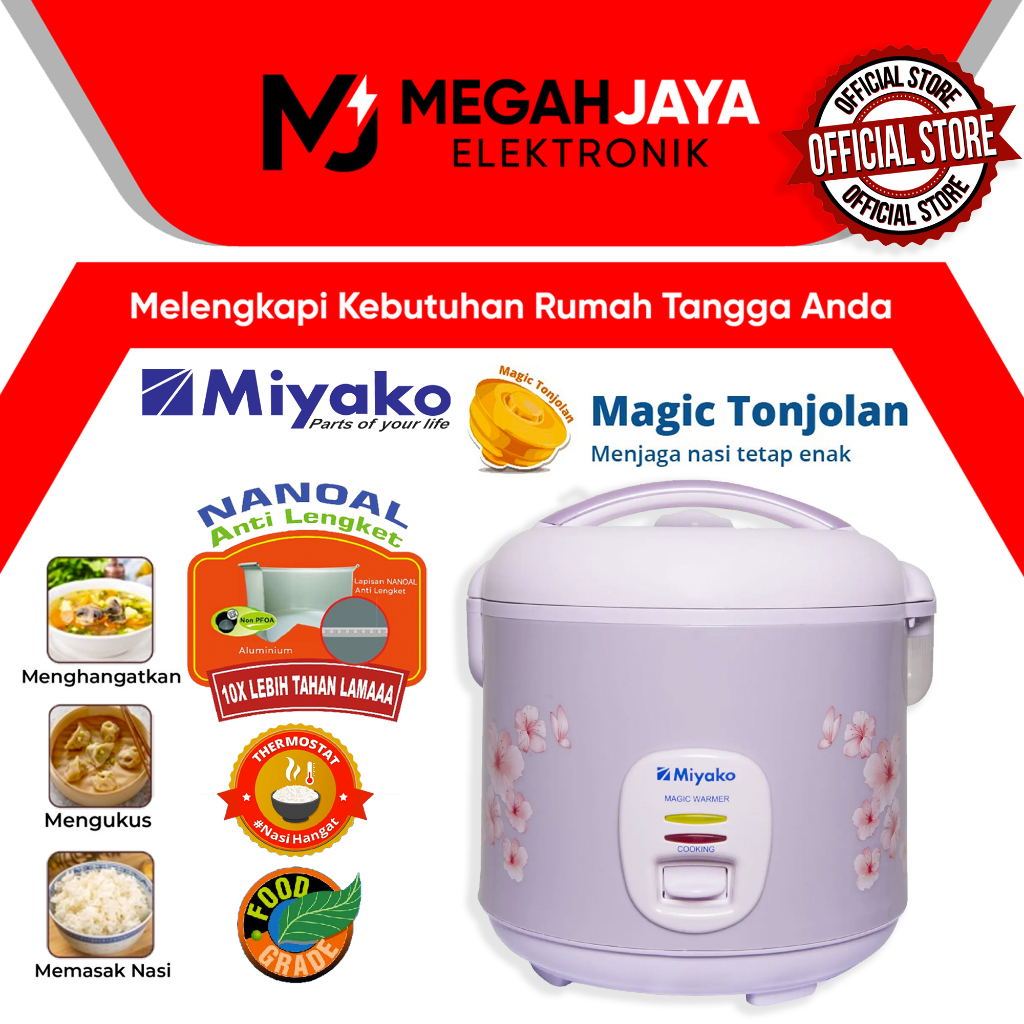 Jual [COD READY] MIYAKO RICE COOKER / MAGIC COM / MCM509 TS / MCM 509 TS / MCM-509 TS (1,8 LITER ...