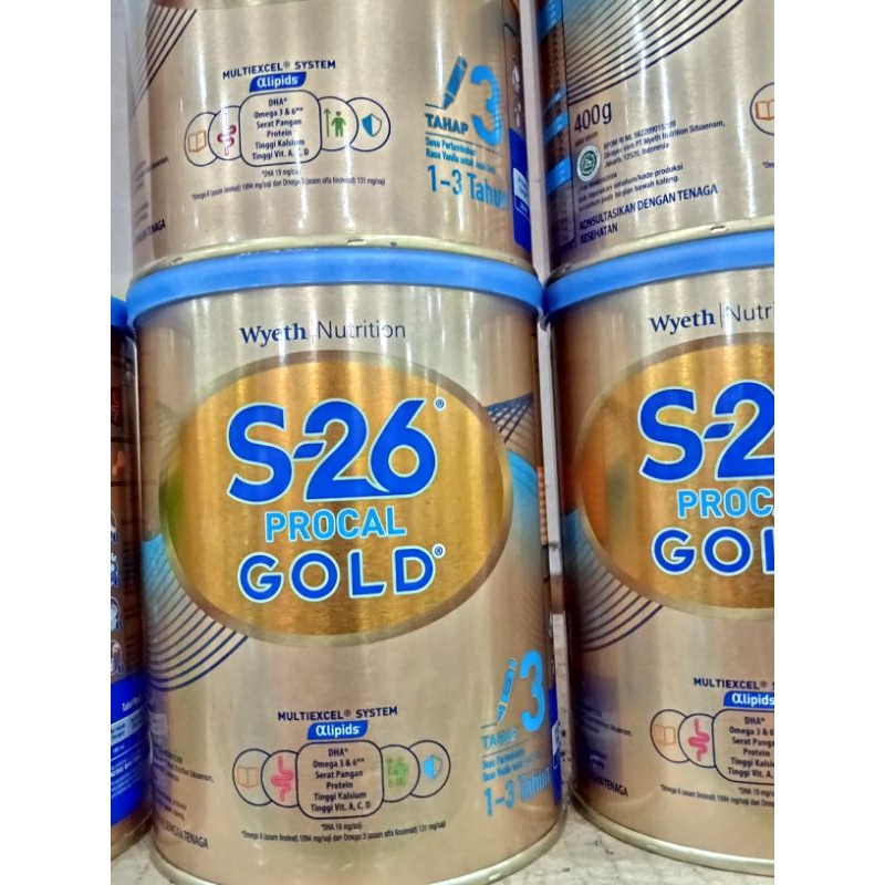 Jual S-26 Procal Gold 3 1-3 tahun Rasa vanila 400gr kaleng | Shopee ...