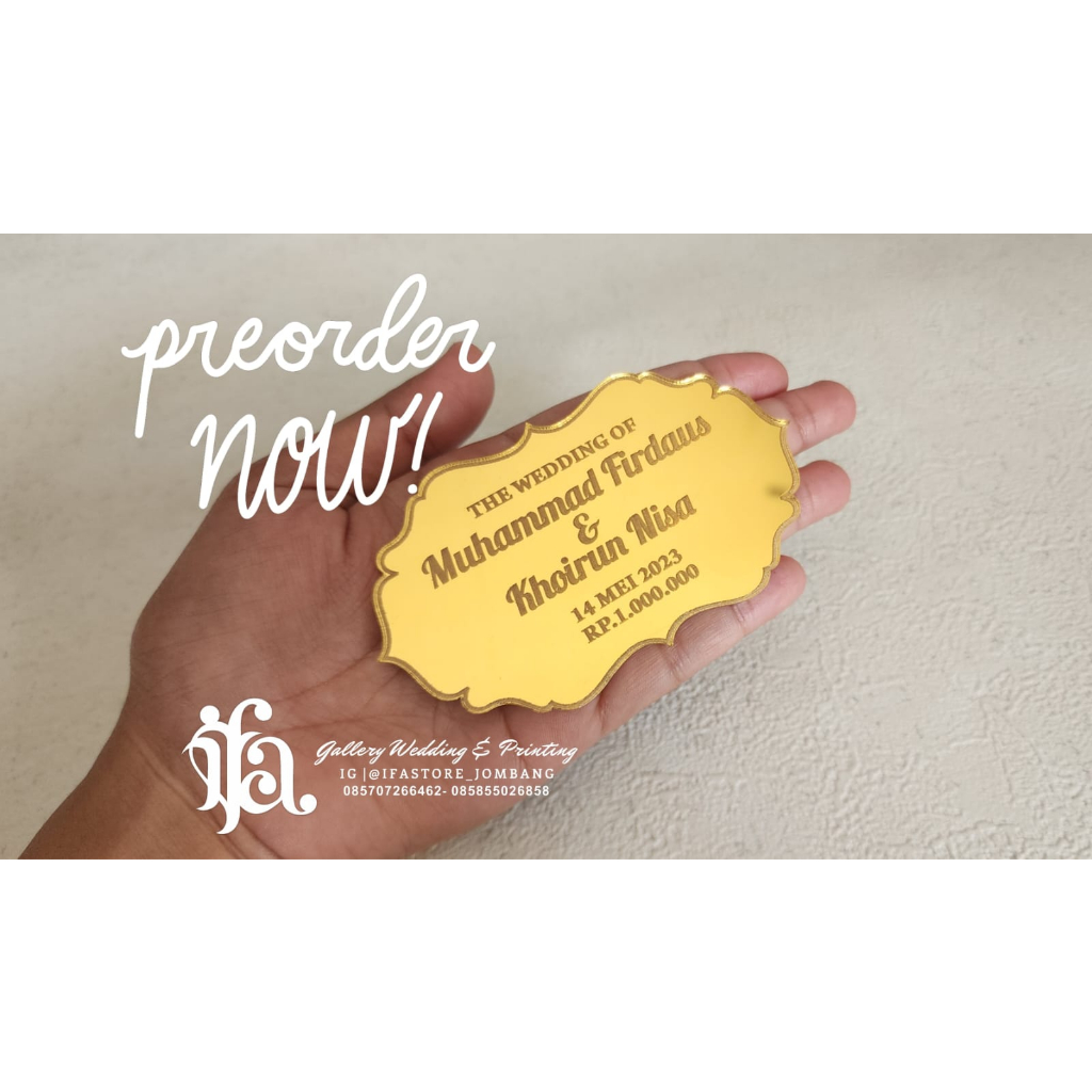 Jual Nama Tanggal Nominal Text Custom Grafir Cutting Akrilik CErmin ...