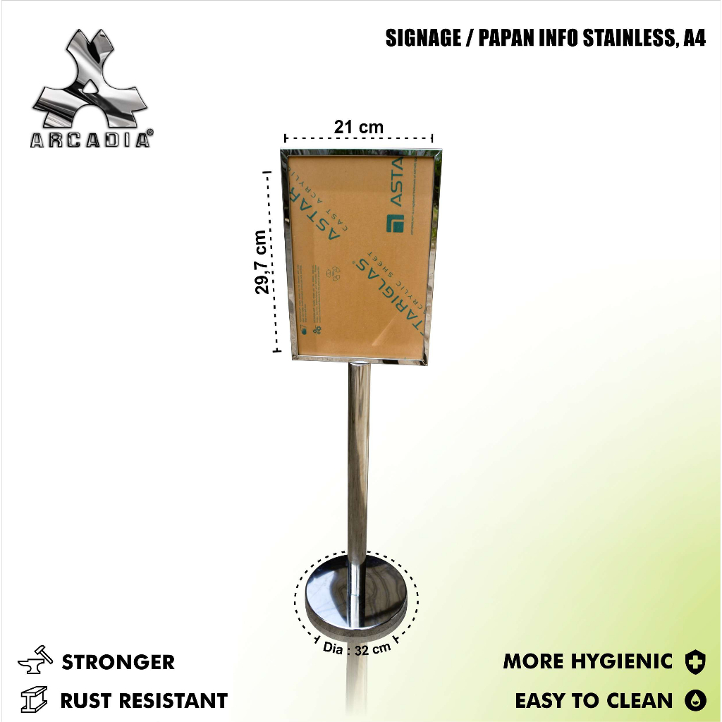 Jual Signage / Papan Info Stainless Ukuran A4 (portrait) | Shopee Indonesia