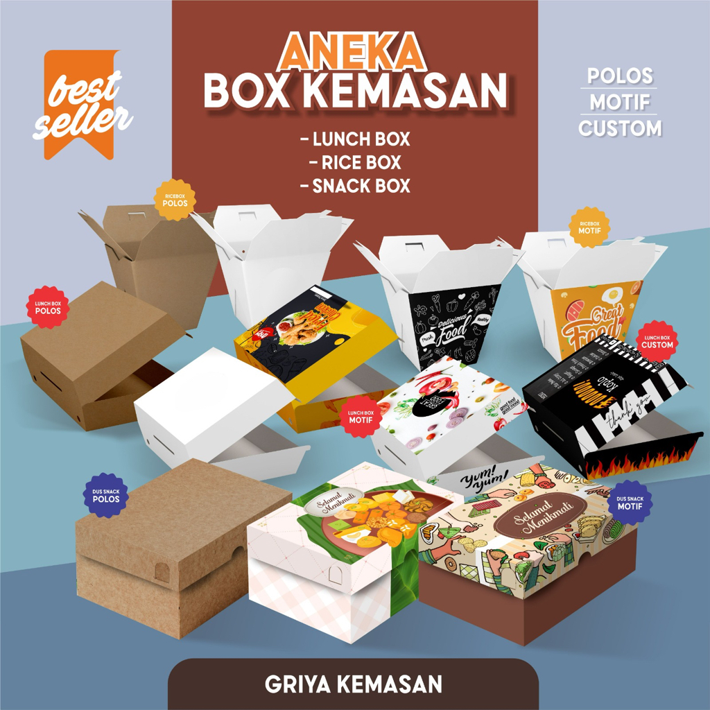 Jual ANEKA DUS KEMASAN | LUNCH BOX | RICE BOX | DUS SNACK | BOX ...