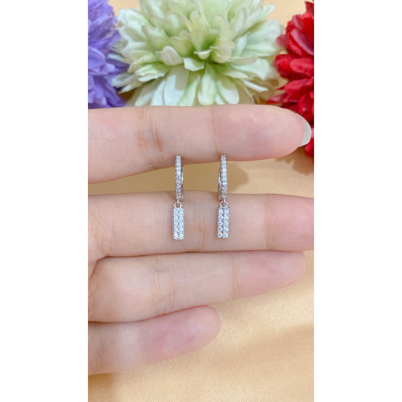 Jual Anting jepit rumbai perak 925 lapis emas putih-Silver 925 clip ...