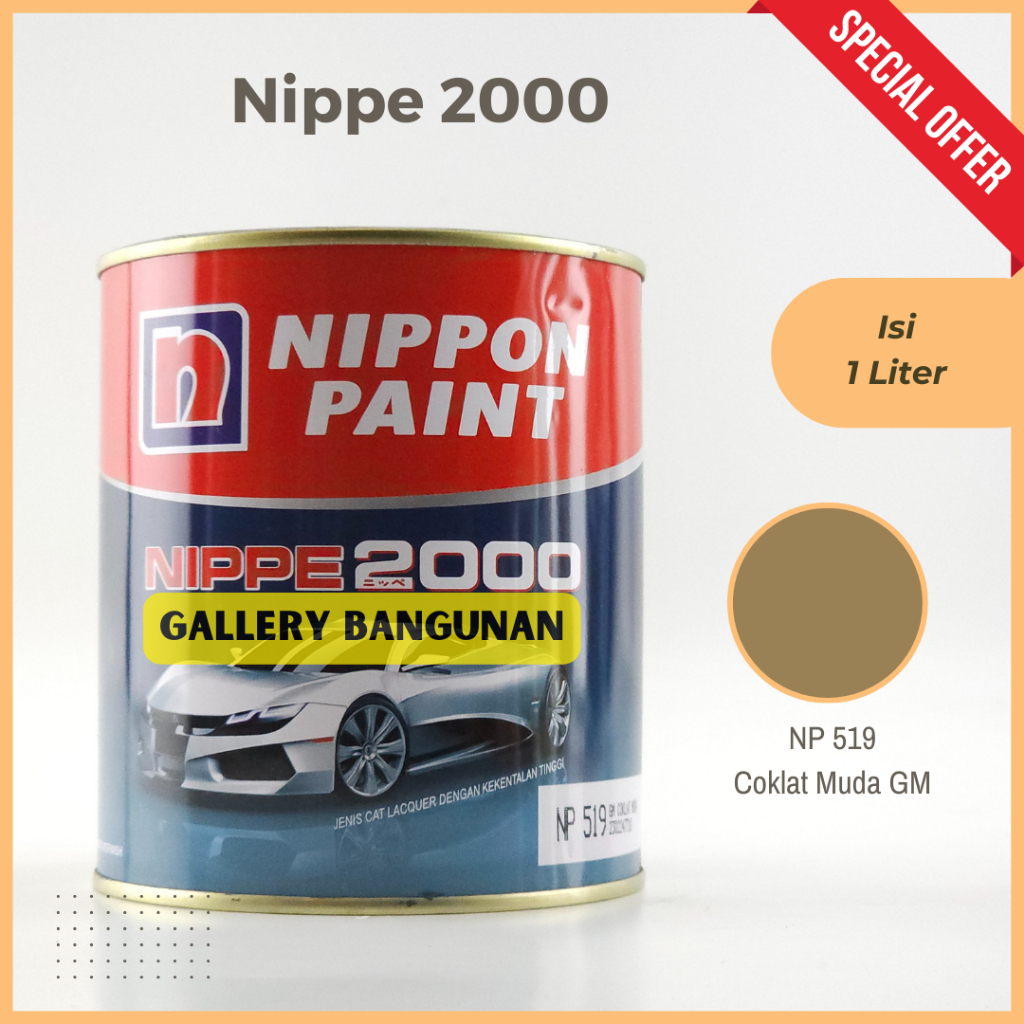 Jual Nippe 2000 Np 519 Coklat Muda Gm Cat Kayu Besi NC Nippon Paint Kemasan 1 Liter | Shopee ...