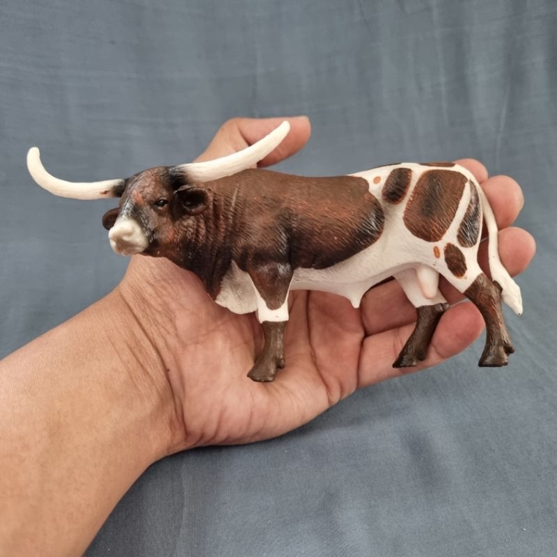 Jual Figur Hewan Sapi banteng Texas Longhorn Miniatur detail 16cm ...