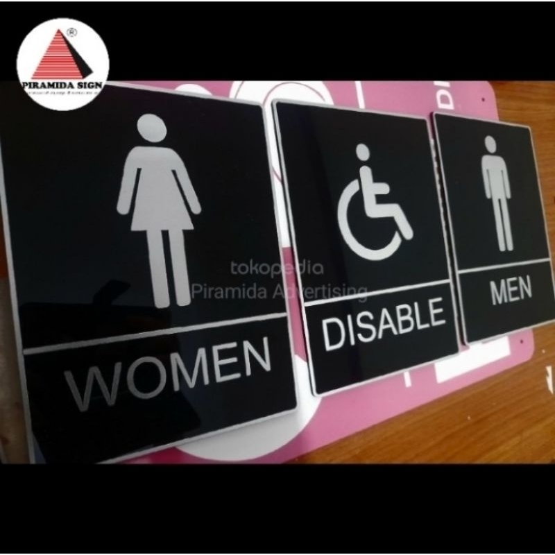 Jual sign tanda papan tulisan restroom toilet men female disable ...