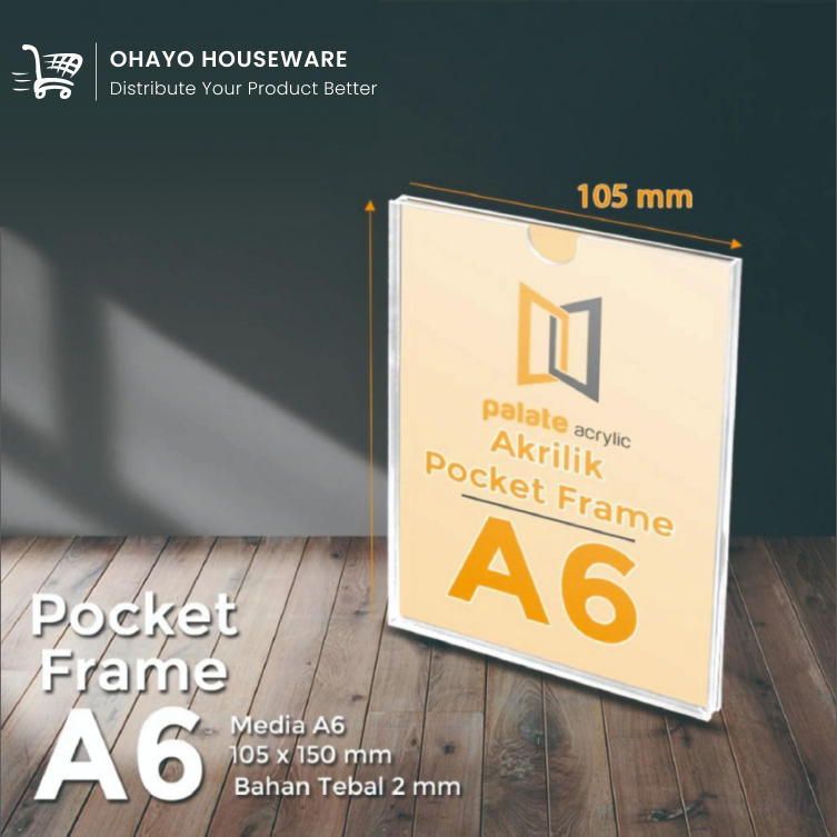 Jual Akrilik Dinding / Acrylic Pocket Frame A6 / Tebal - 2mm | Shopee ...