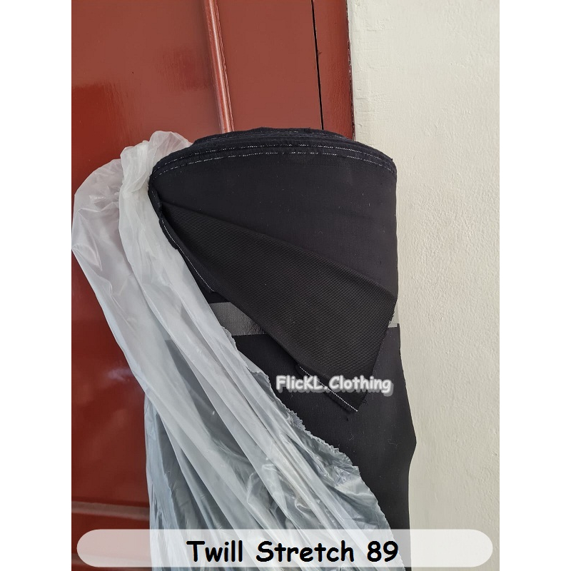 Jual Bahan Kain Twill Stretch Kode 89 Hitam Twill Melar Scotch Pabrik ...