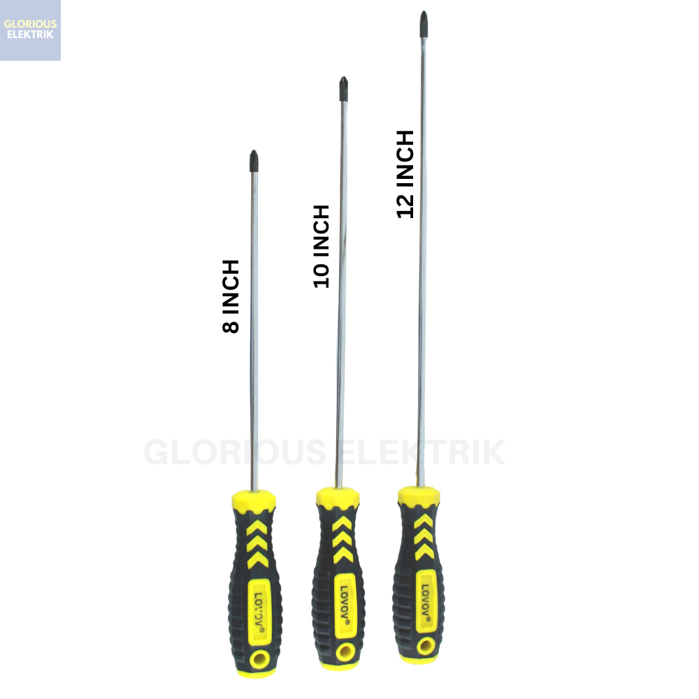 Jual Obeng Panjang Plus Magnet Gagang Karet 10 Inch | Shopee Indonesia