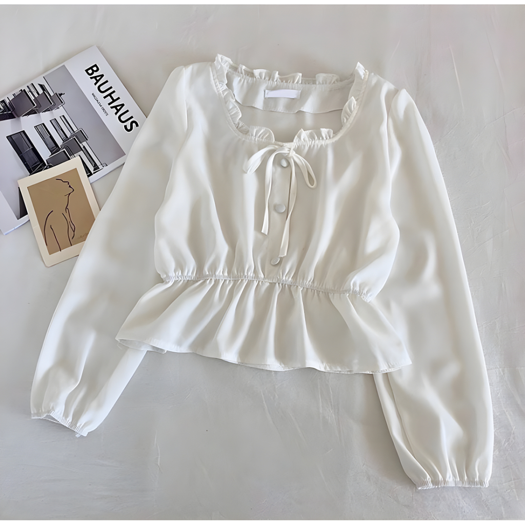 Jual Freeya - Mikela Crope Blouse / Baju Atasan Lebaran Wanita Terbaru ...