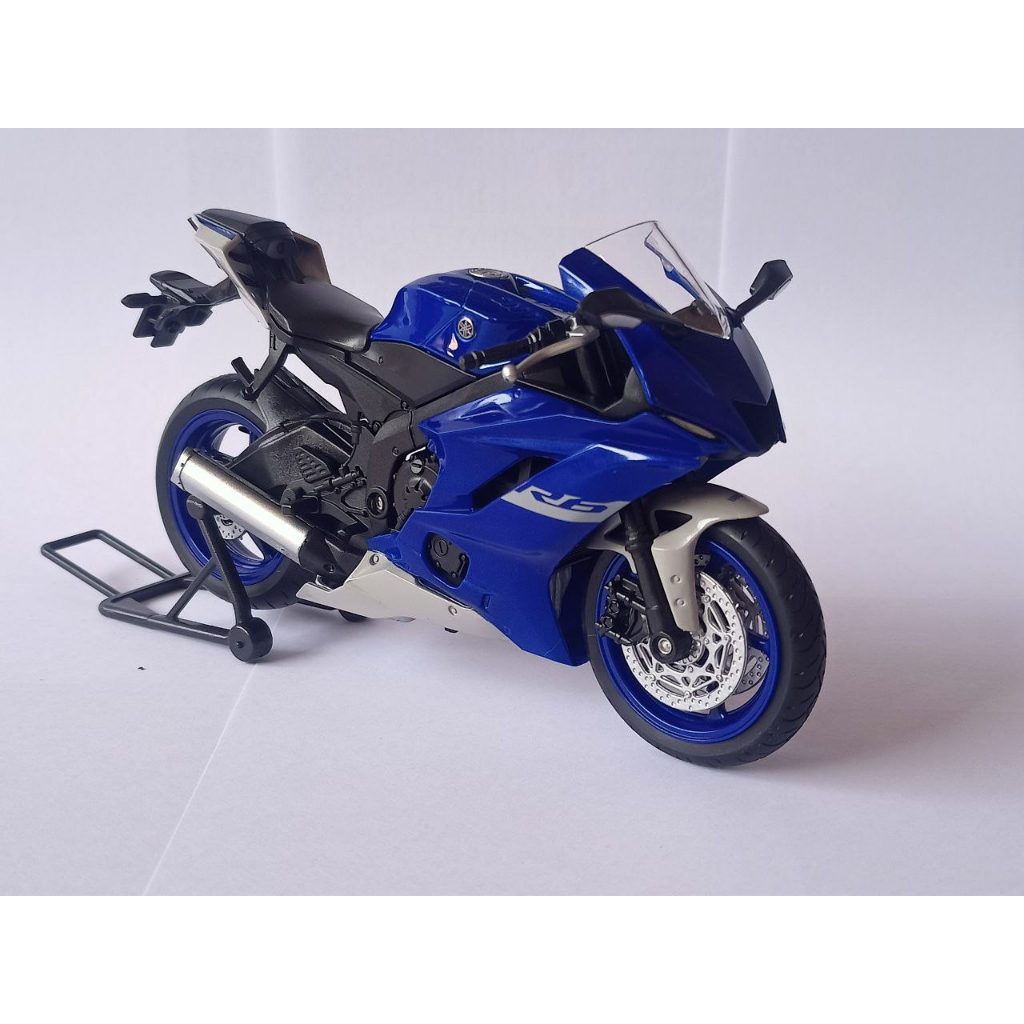 Jual Diecast Motor Yamaha YZF-R6 Biru Welly skala 1:12 miniatur murah ...