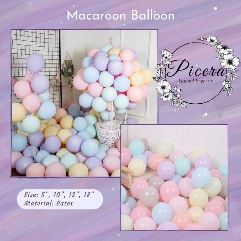 Jual [ECER/SATUAN] Macaron Balloon Latex Jumbo 18 inch/ 18" Pastel ...