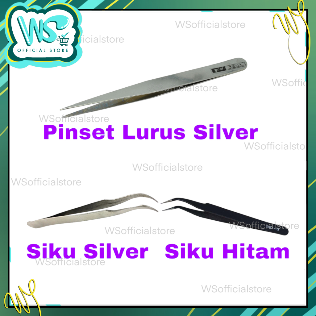 Jual PINSET LURUS, SIKU HITAM DAN SILVER STAINLESS STEEL | Shopee Indonesia
