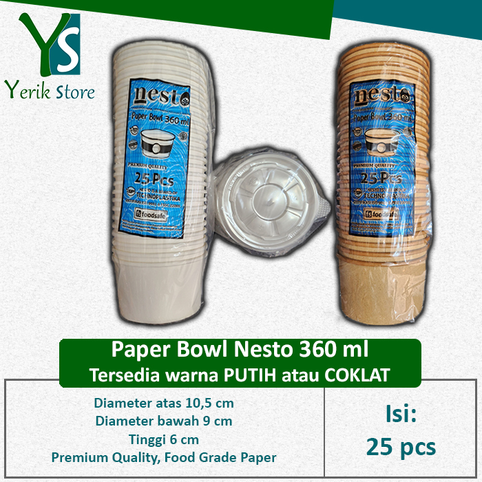 Jual Paper Bowl 360ml RICE BOWL PAPER MANGKOK MANGKUK KERTAS 360 ML + TUTUP | Shopee Indonesia