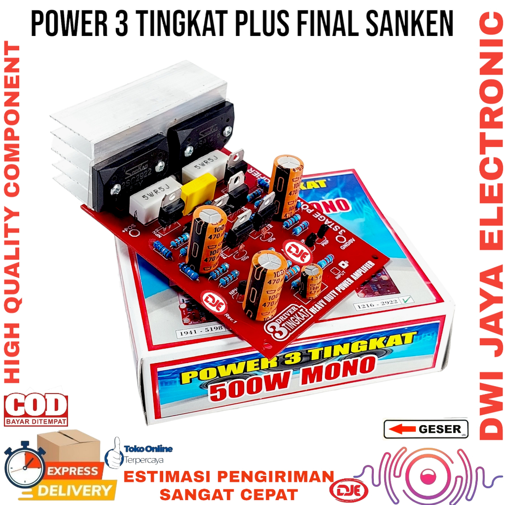 Jual Power 3 Tingkat 500 watt plus Tr sanken 5dy 2sc 2922/2sa 1216 ...