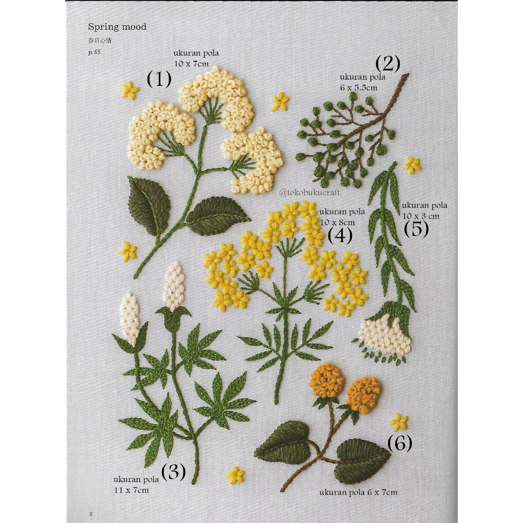 Jual Pola sulam siap pakai/embroidery pattern on water soluble paper (2 ...