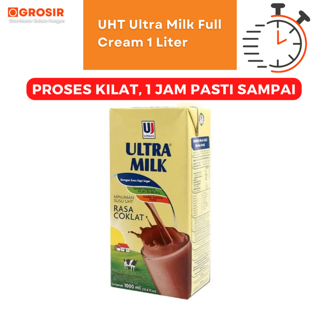 Jual Ultra Milk UHT Full Cream Susu UHT Plain / Coklat Ultra Jaya | Shopee Indonesia