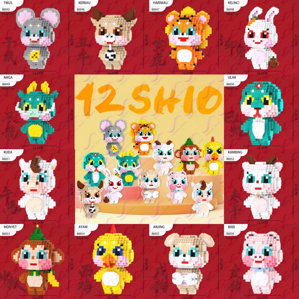 Jual Viral |Satoshi_store |Nano Blocks Karakter Shio Medium 3D Drawing ...