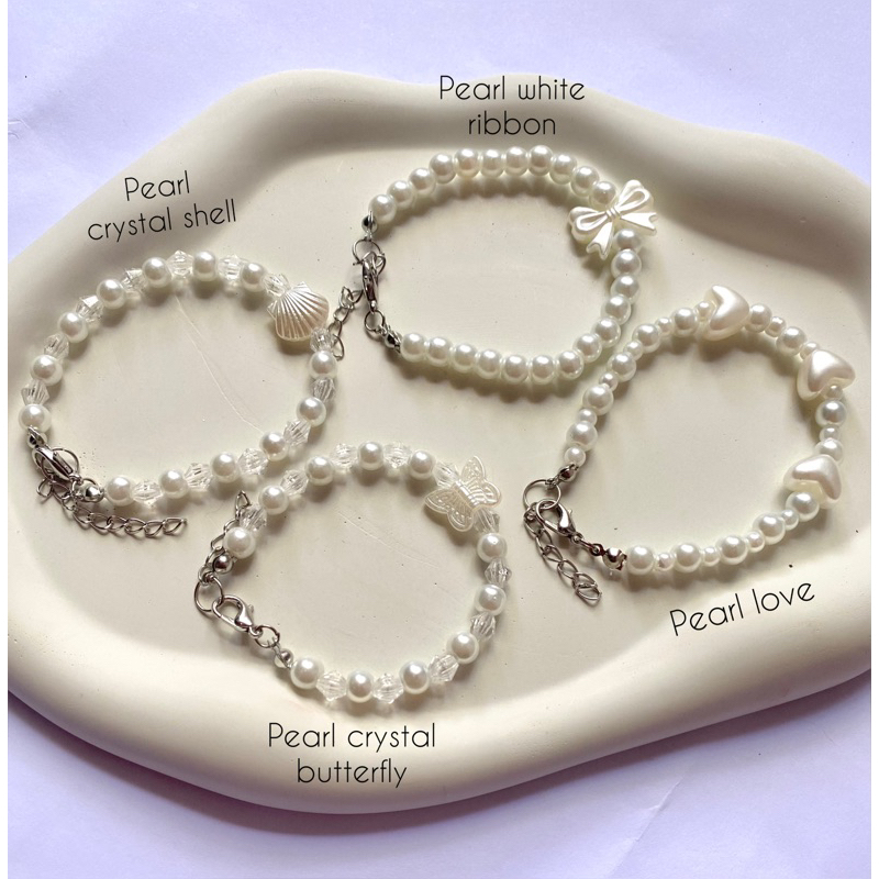 Jual pearl series korean bracelets / gelang manik manik mutiara / gelang manik aesthetic ...