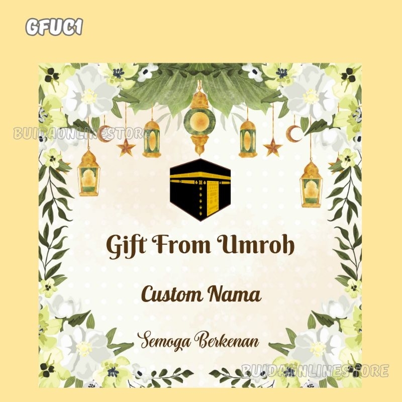 Jual Stiker Label Kartu Ucapan Sticker Gift From Umroh Bisa Custom Nama ...