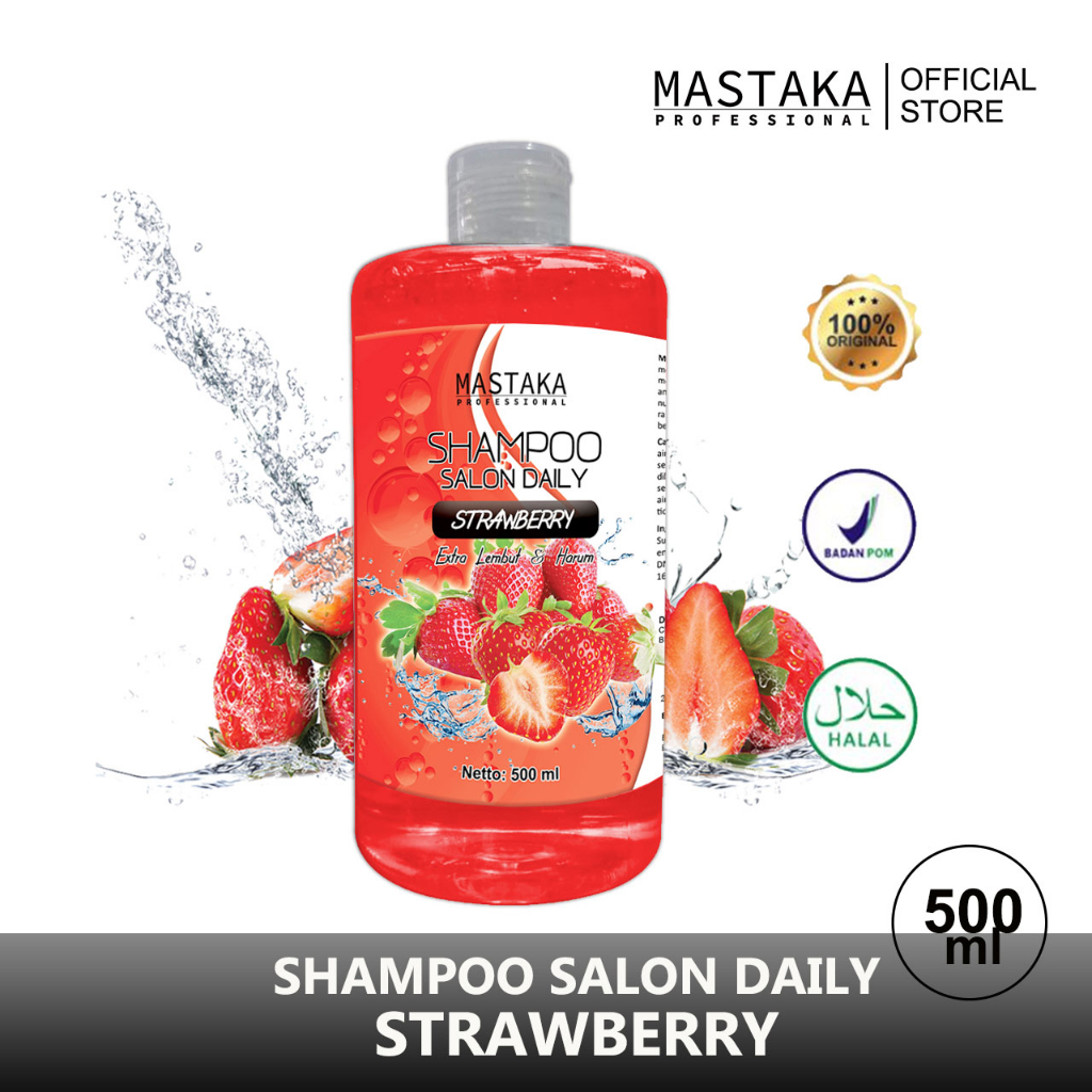 Jual MASTAKA Shampoo Salon Daily STRAWBERRY 500 ml | Shopee Indonesia