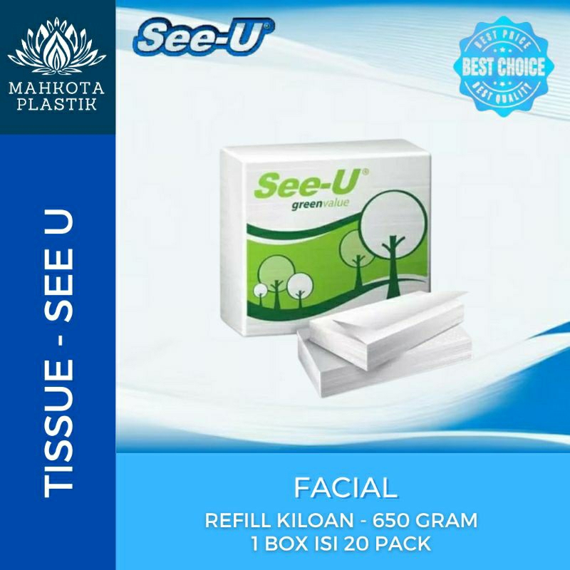 Jual MAHKOTA PLASTIK l TISSUE SEE U FACIAL KILOAN 650 GRAMS (PER PACK) - Tisu Wajah Kilo ...