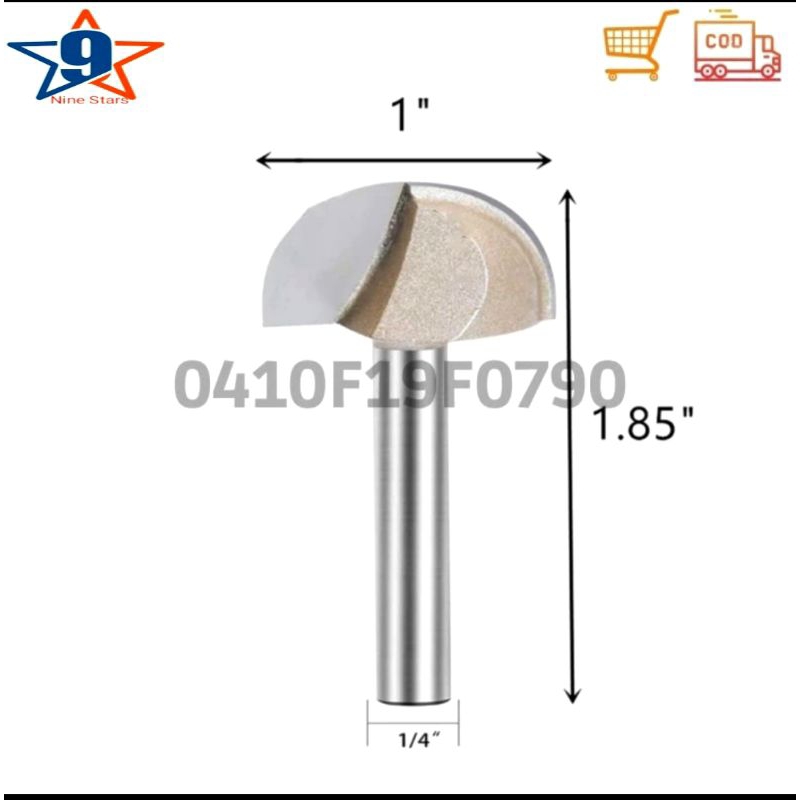 Jual Router bit ballnose 1inch shank 1/4 mata profil kayu | Shopee ...