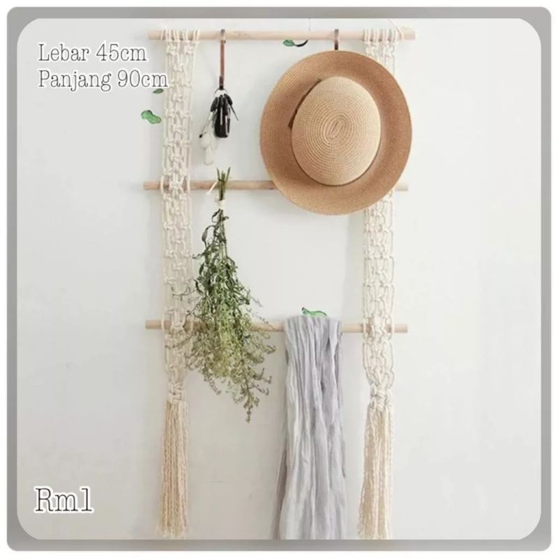 Jual Rak Gantung Hijab/Khimar/Mukena/Sajadah Macrame | Rak Gantung ...