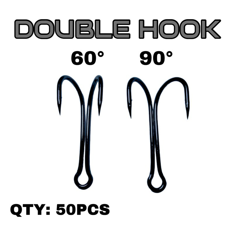 Jual 50PCS Kail High Carbon Steel Fishing Hook Double Hook Soft Frog ...